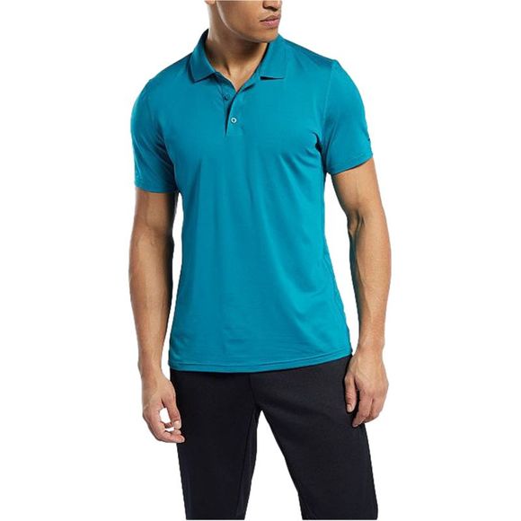 Reebok | Shirts | Reebok Mens Workout Ready Rugby Polo Shirt Green Nwt ...